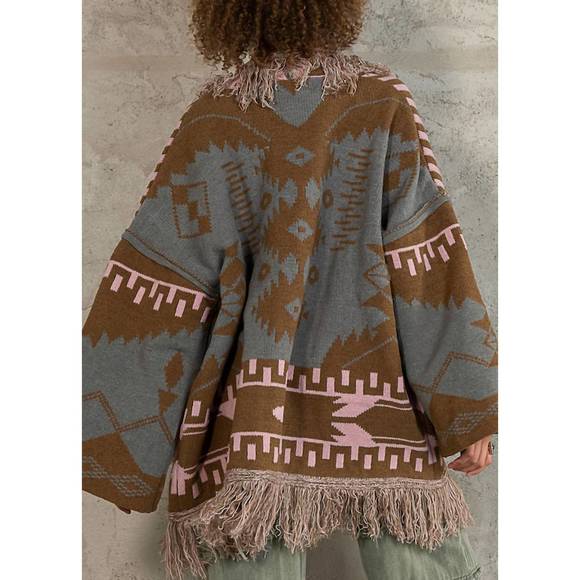 POL | Sweaters | New Pol Tribal Fringe Cardigan In Multi | Poshmark